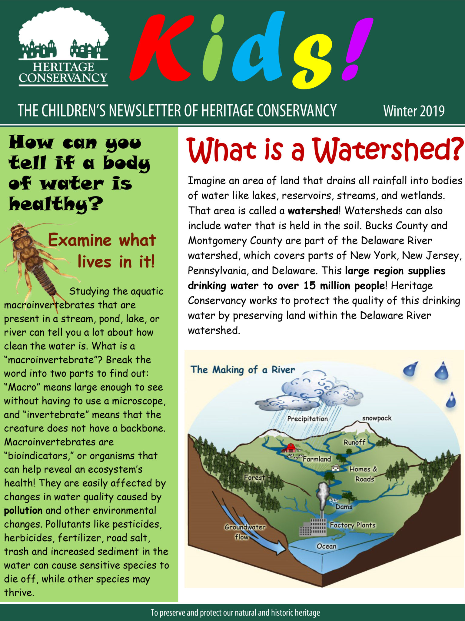Kids! Newsletter-Winter 2019 - Heritage Conservancy